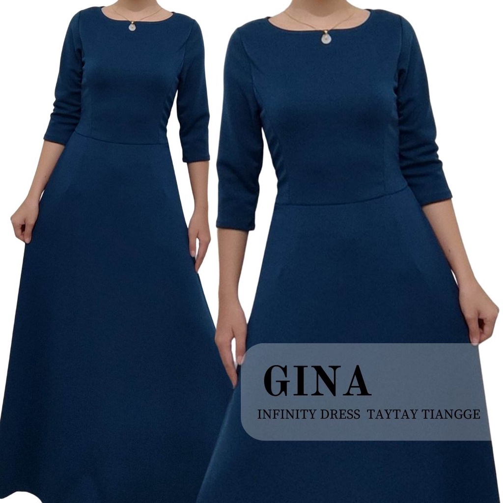 Gina Dress Conservative Dress Boat Neck Dress Long Sleeves Bridesmaids ...
