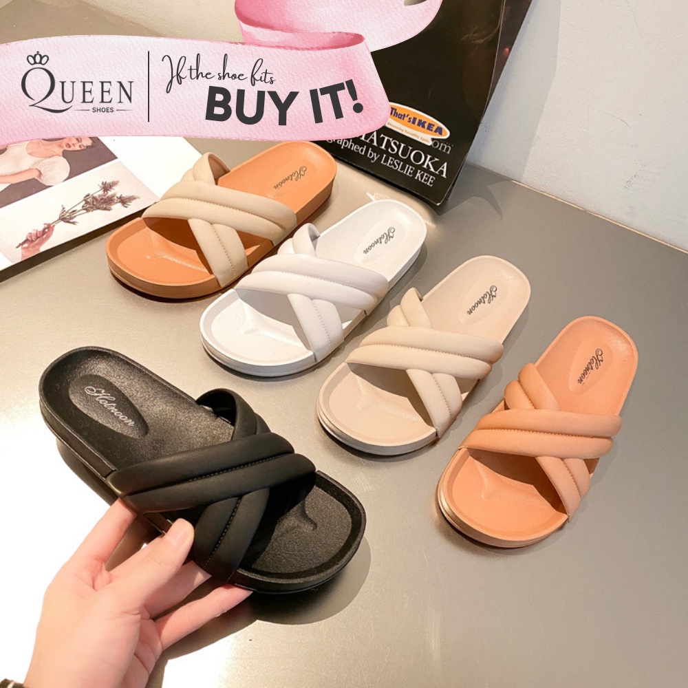 【Queen】Inspired Korean Style Cross-Strap Slide Slipper fashionable ...
