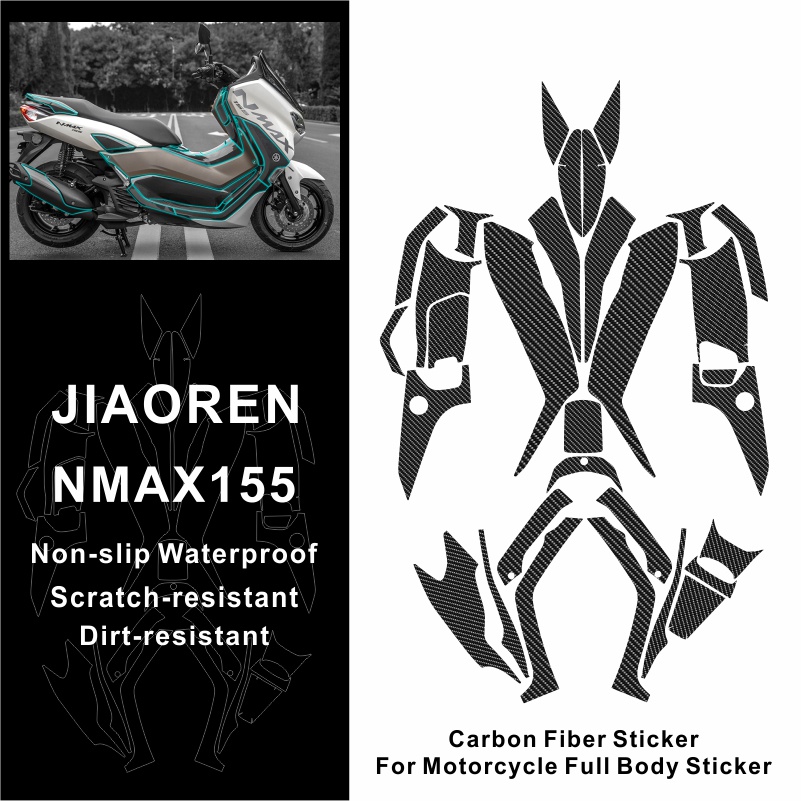 Yamaha Nmax 155 Carbon Fiber Sticker For Motorcycle Decals Protective ...