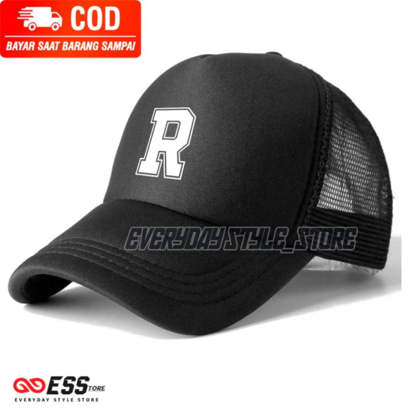 Mesh Trucker Letter R Hat - Initial Alphabet Text Letter R Hat | Shopee ...