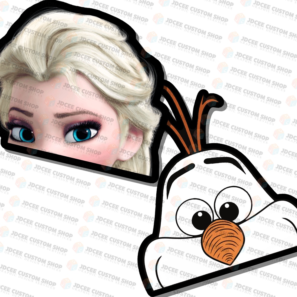 Frozen Elsa | Olaf Character Waterproof Peeker Stickers | Shopee ...