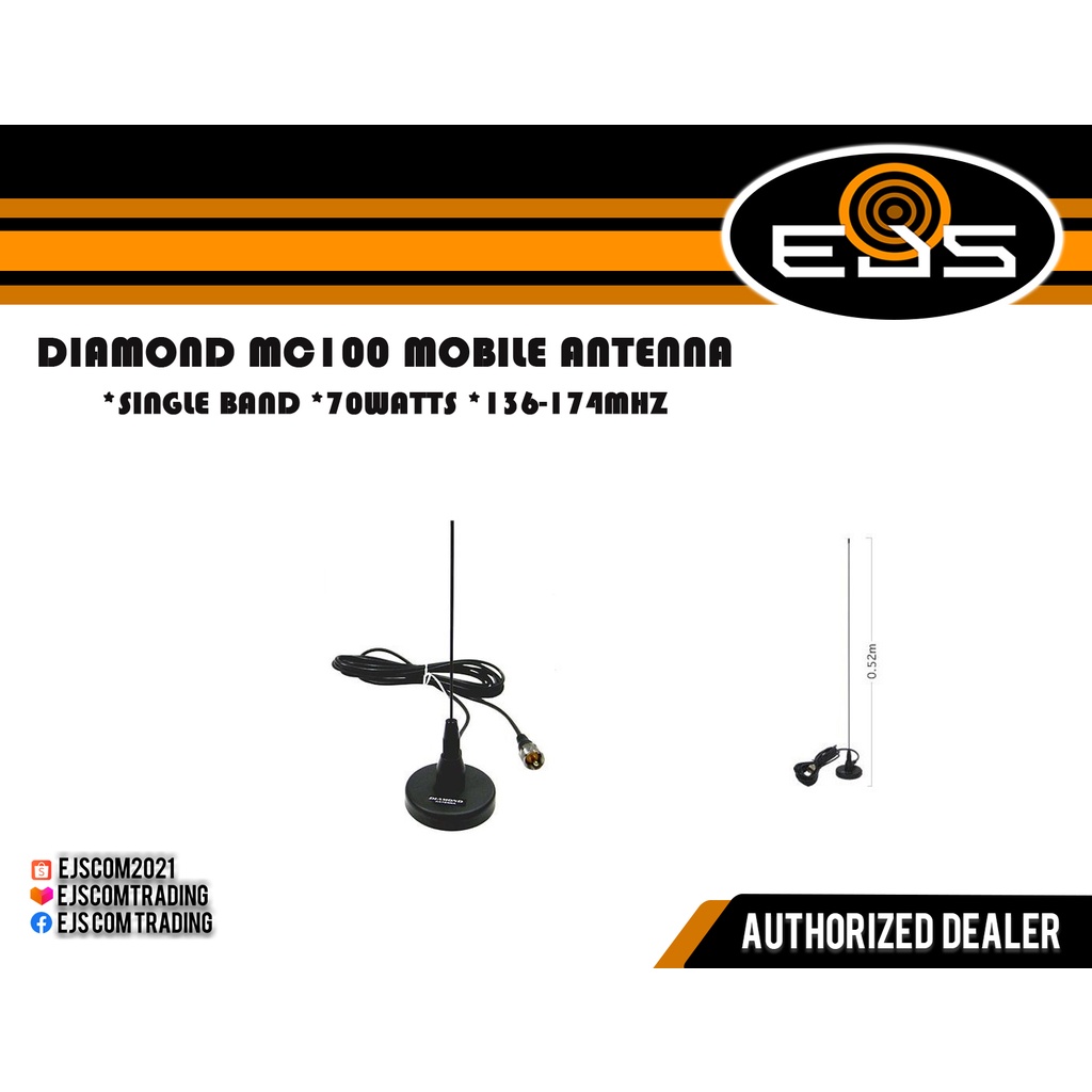 DIAMOND MC100 MOBILE ANTENNA VHF BAND | Shopee Philippines