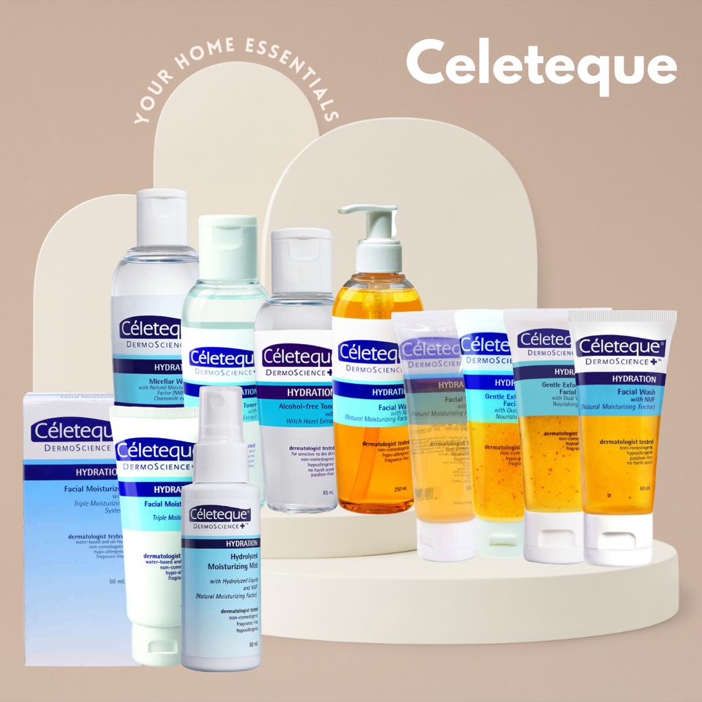 CELETEQUE DermoScience Hydration Toner, Facial Wash, Moisturizer ...
