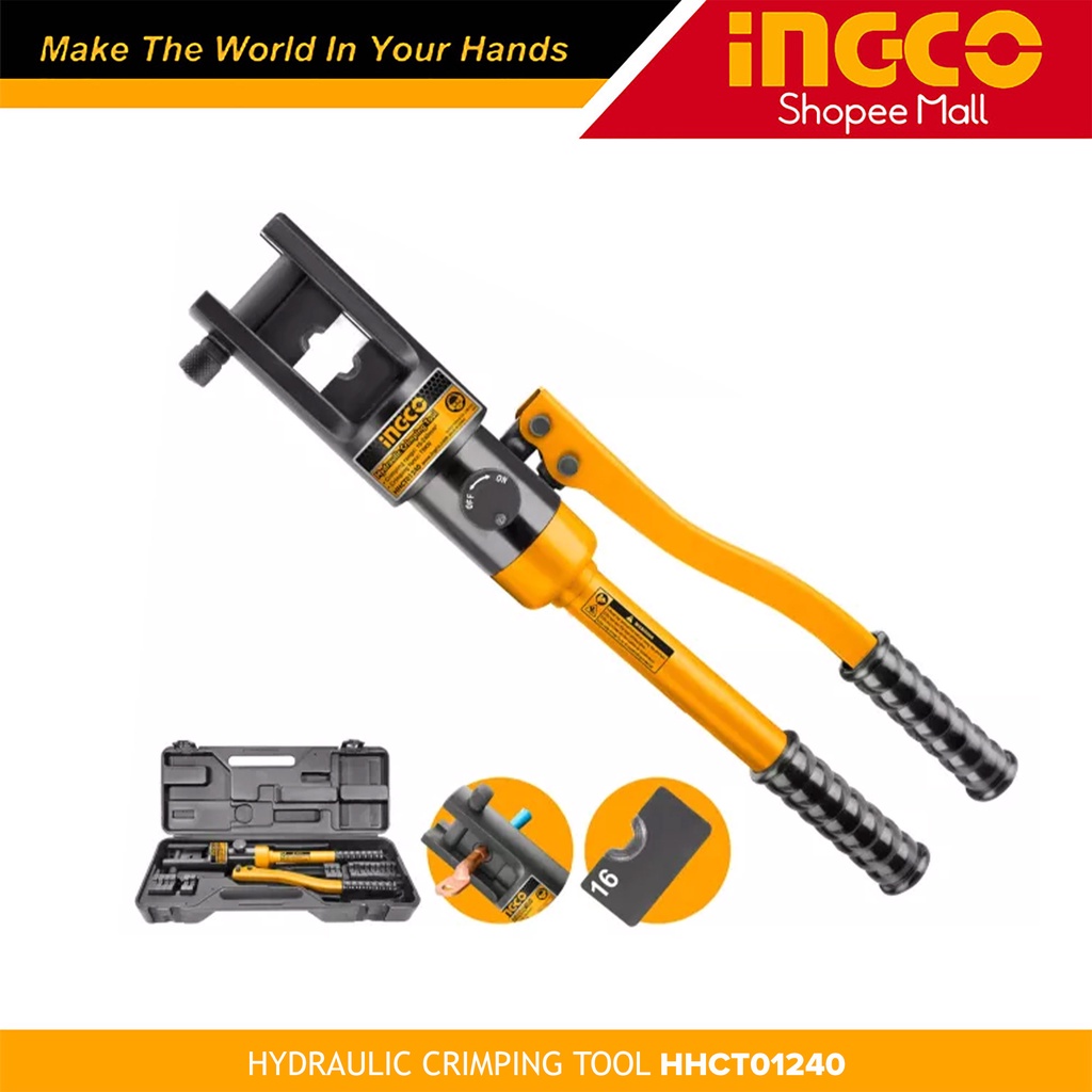 Ingco HHCT01240 Industrial Hydraulic Cable Crimping Tool / Cable Lug ...