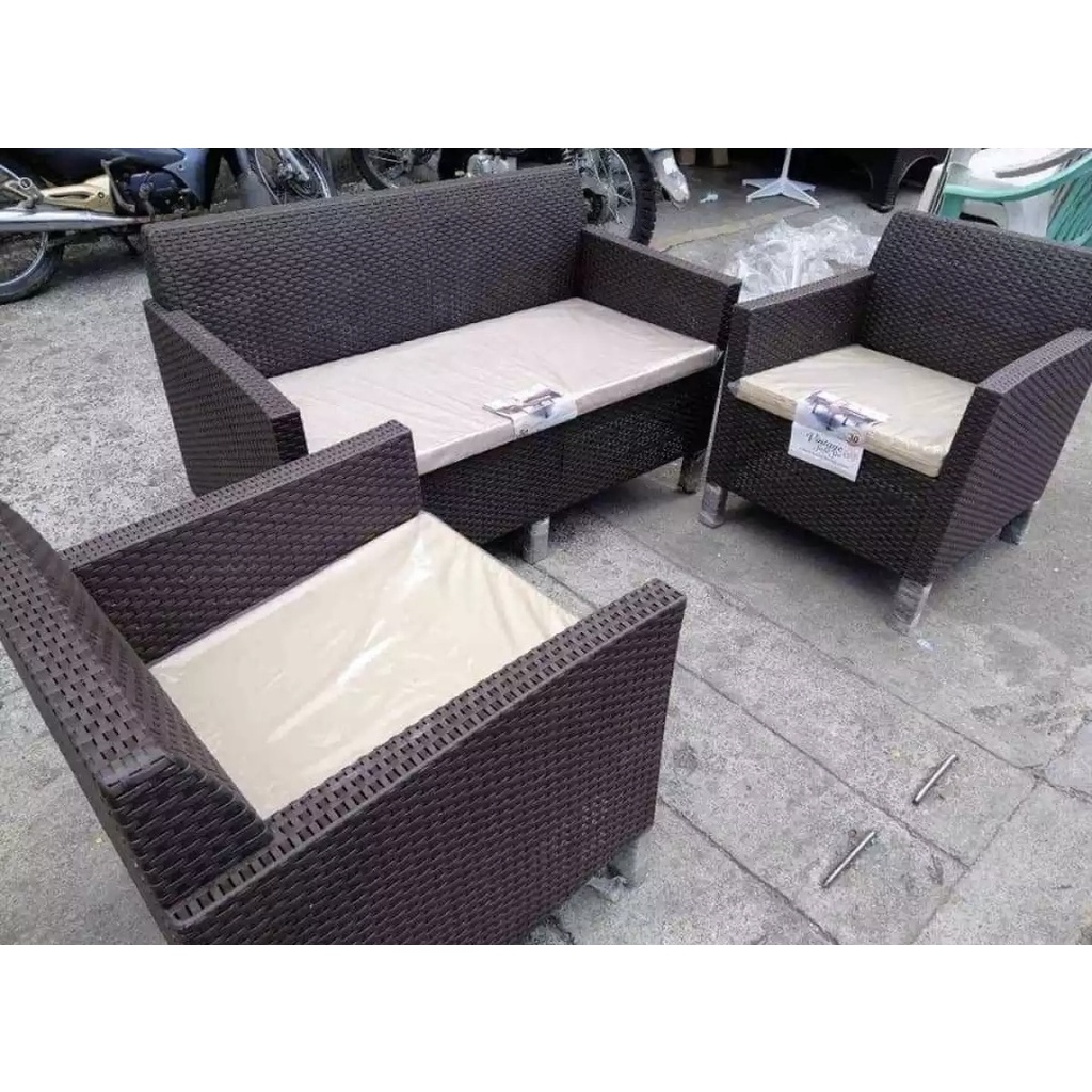 BRAND NEW RATAN SOFA SET WITH CENTER TABLE | Shopee Philippines