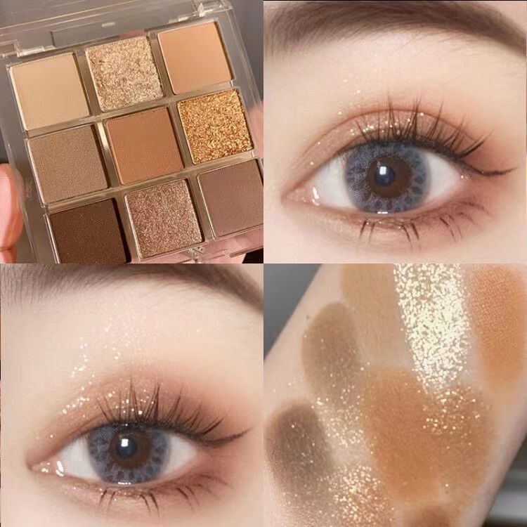 JADED 9 Color Eyeshadow Plate Butter Orange Brown Plate Taro Paste ...