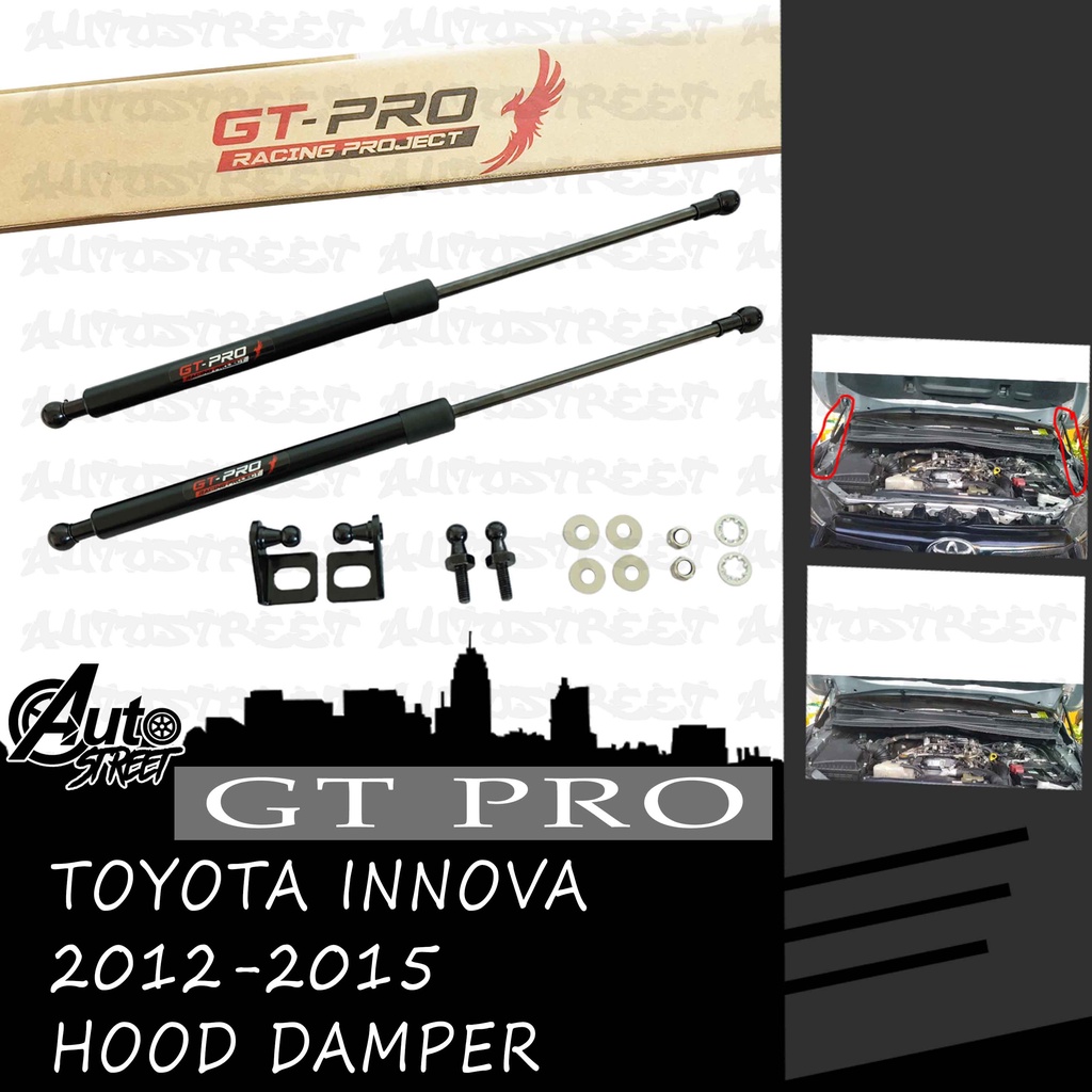 Toyota Innova 2012-2015 GT-Pro Hood Damper Shock Kit (Black) | Shopee ...