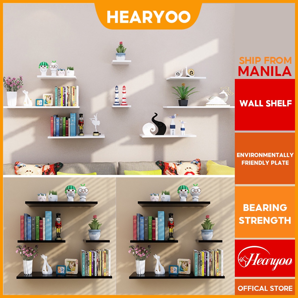 Hearyoo 3PCS 4PCS/set Floating Wall Shelf Bookshelf Display Wall ...