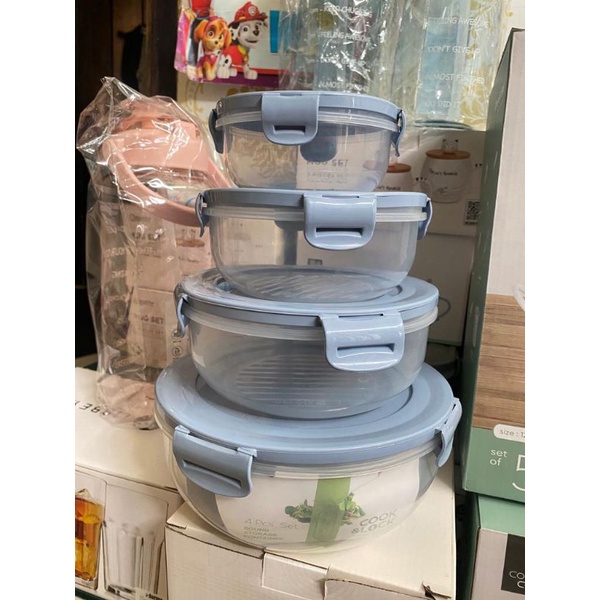 Bager set Of 4pcs Round Food Containers (informa) | Shopee Philippines
