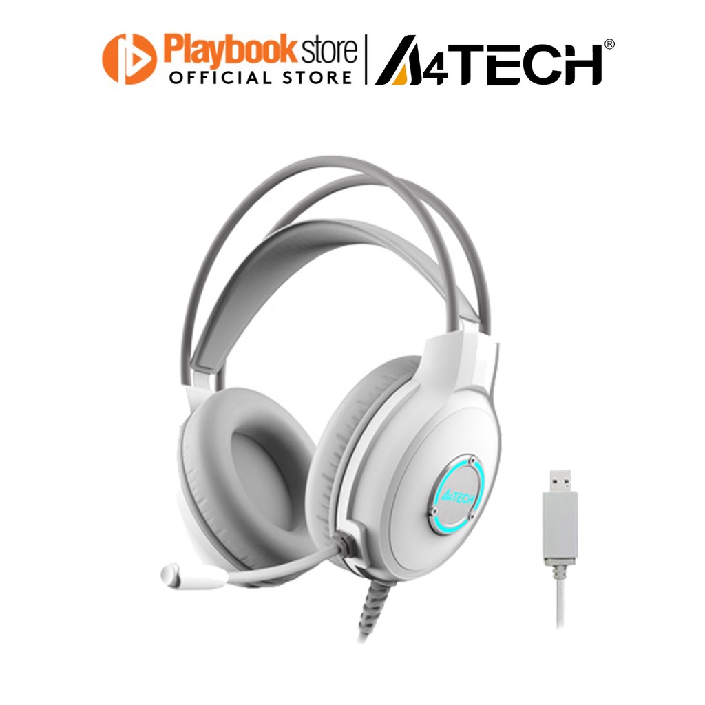 A4Tech FH300U Neon Illuminate LED Backlit Stereo Noise Canceling Wired ...