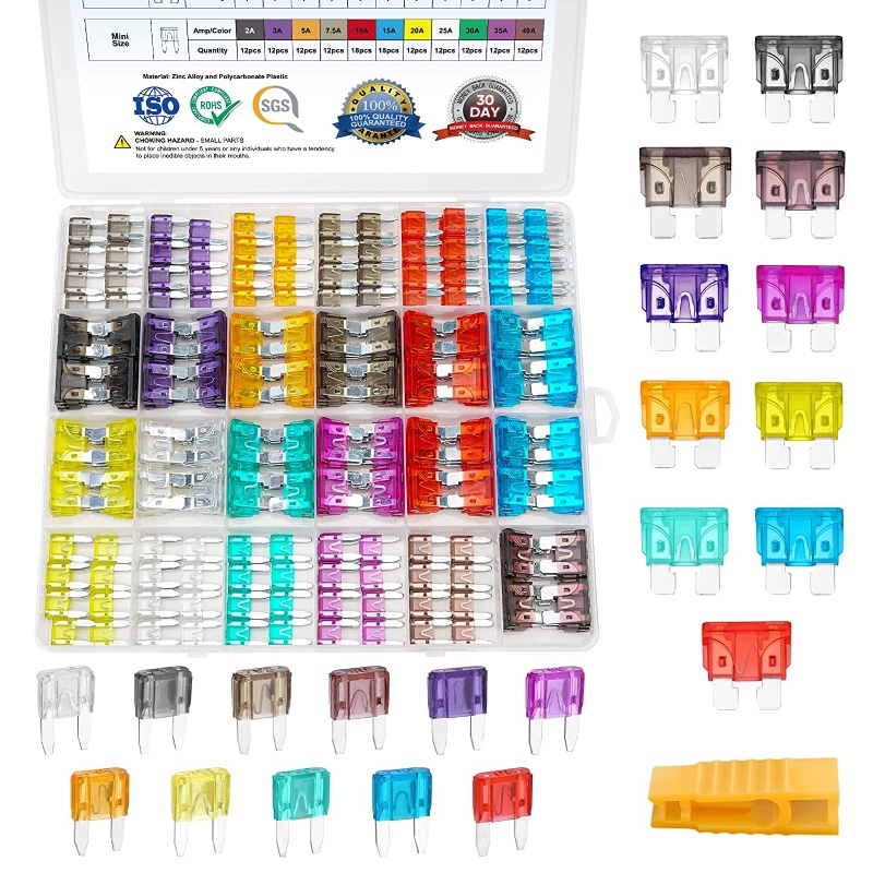 300/120PCS Mini Fuse Plate Small Car Fuse Replacement Boxed Auto Fuse ...