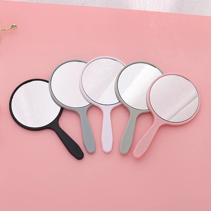 Mini hand mirror pastel color shade beauty round mirrors make up and ...