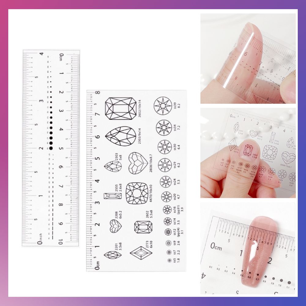 R&Y | Nail Ultra Thin Soft Ruler Measuring Transparent Map Nail Art ...