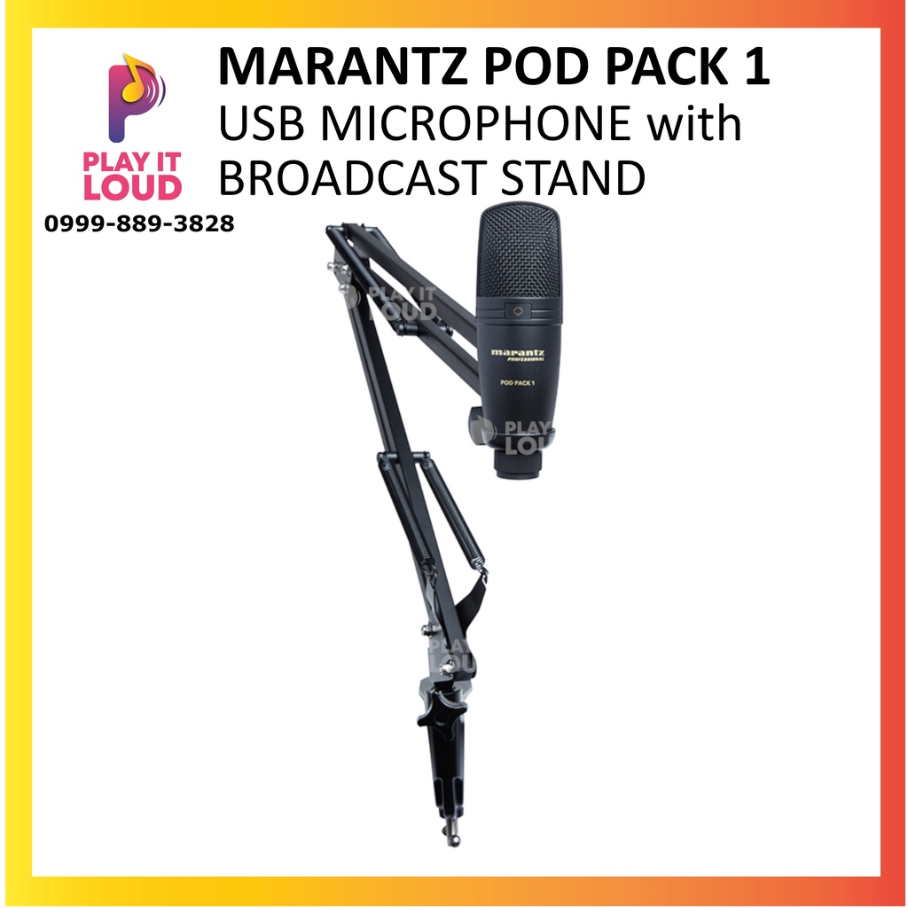MARANTZ PROFESSIONAL POD PACK 1 USB MICROPHONE with BROADCAST ARM and ...