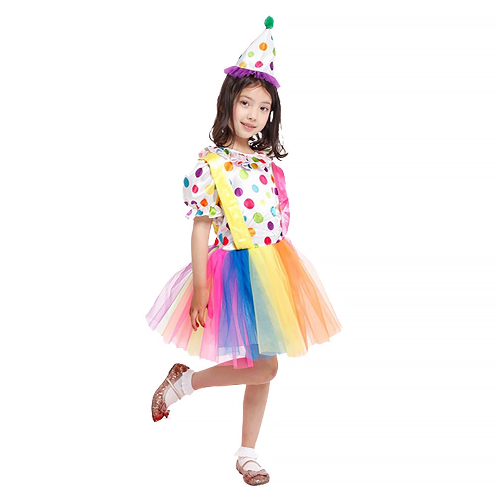 Circus Clown Costume for Girls Halloween Cosplay Carnival Kids | Shopee ...