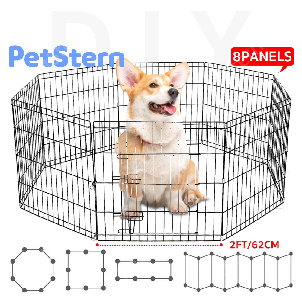 Petstern Playpen For Dogs Foldable Pet Dog Fence Indoor Barrier 2Ft 6 ...