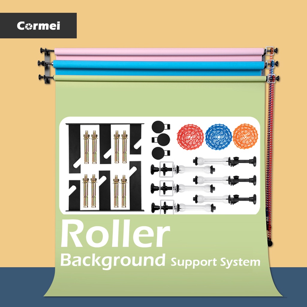 Cormei Photography Roller Wall Mounting Manual Background Support ...