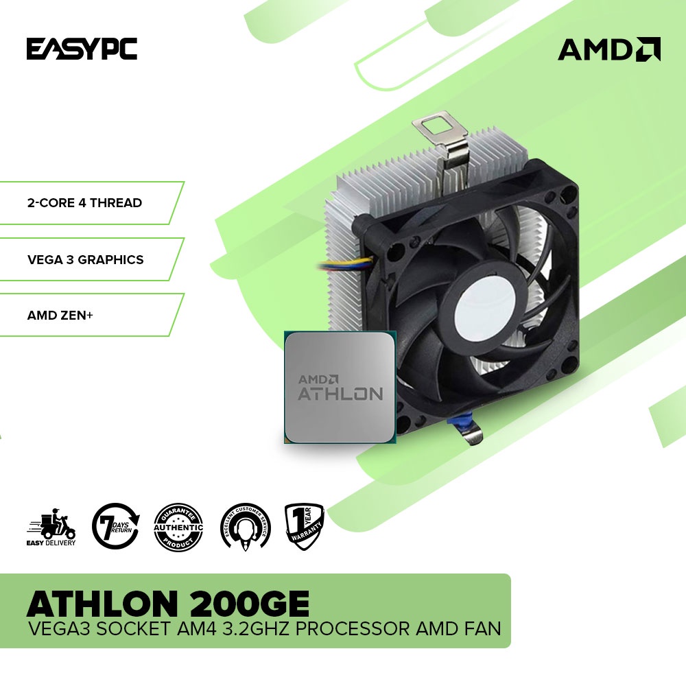 EasyPC | AMD Athlon 200GE Vega3 Socket Am4 3.2ghz Processor AMD FAN MPK | Shopee Philippines