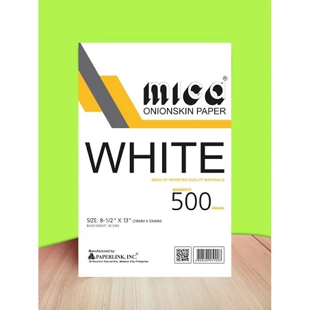 MICA WHITE ONIONSKIN PAPER 40GSM 500 SHEETS | Shopee Philippines