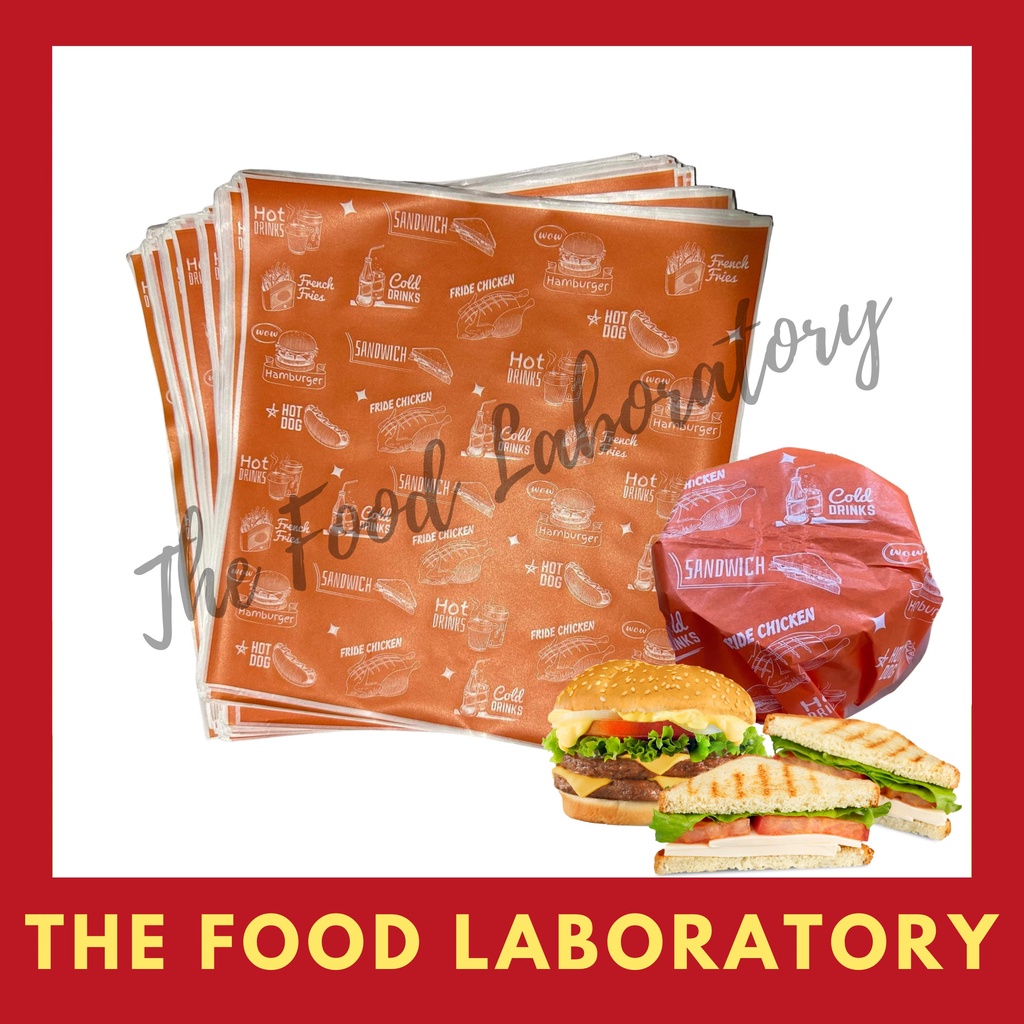 100pcs Sheets Wax Paper Burger Wrap Sandwich Wrap Paper Greaseproof ...