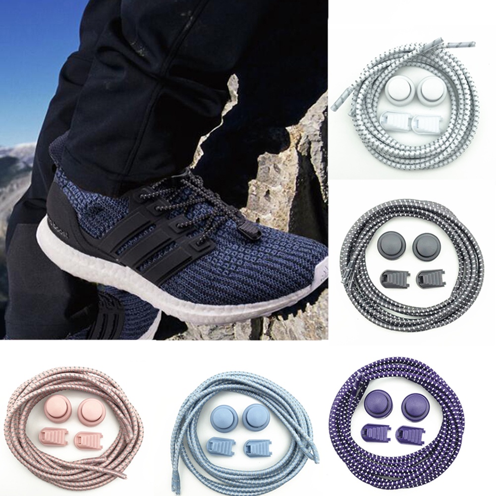 1Pair Sneaker ShoeLaces Elastic No Tie Shoe Laces Stretching Lock Lazy ...