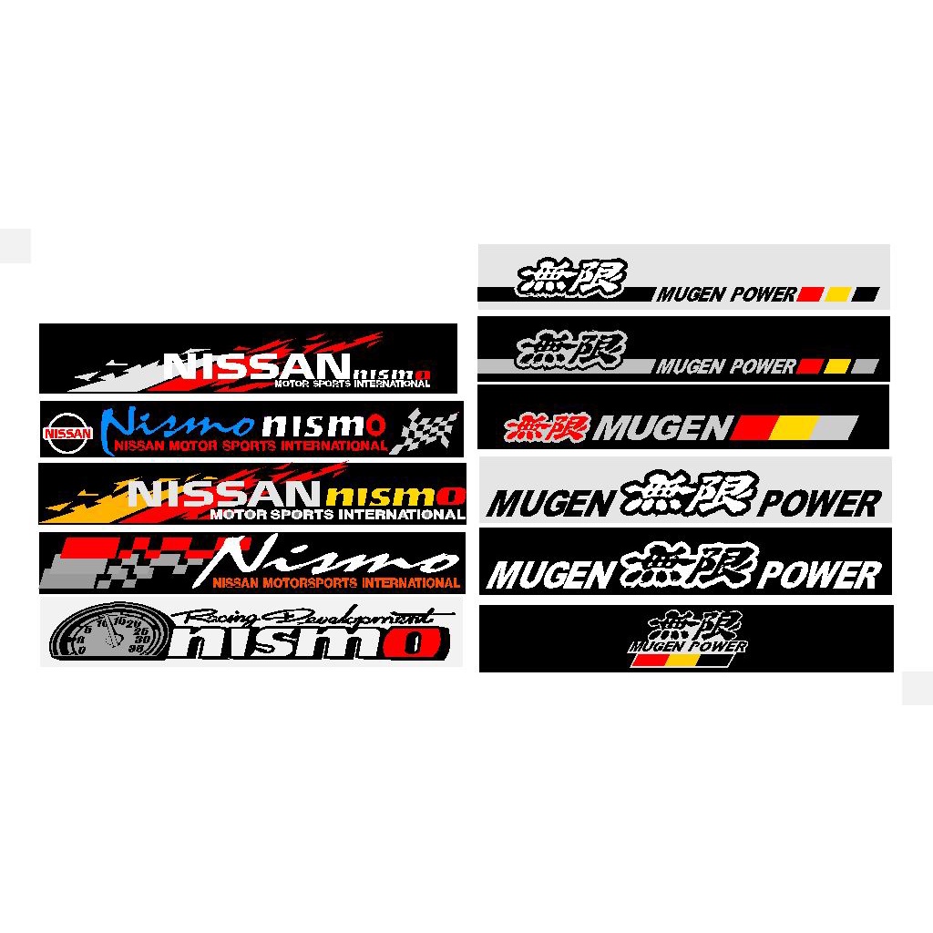 NISSAN AND MUGEN WINDSHIELD AND REAR SIDE STICKERS | Shopee Philippines
