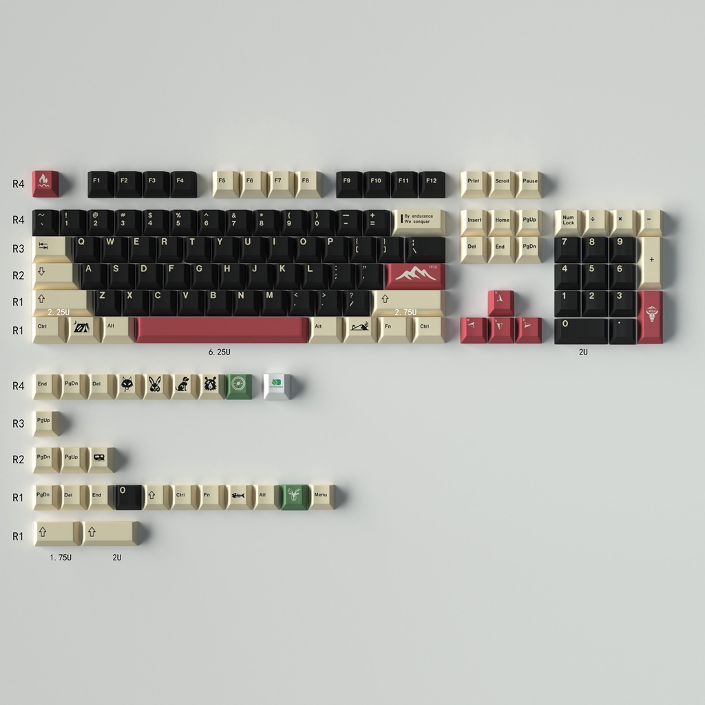 Gmk Camping 130-Key PBT Keycap Cherry Height DYE-SUB Personalized ...