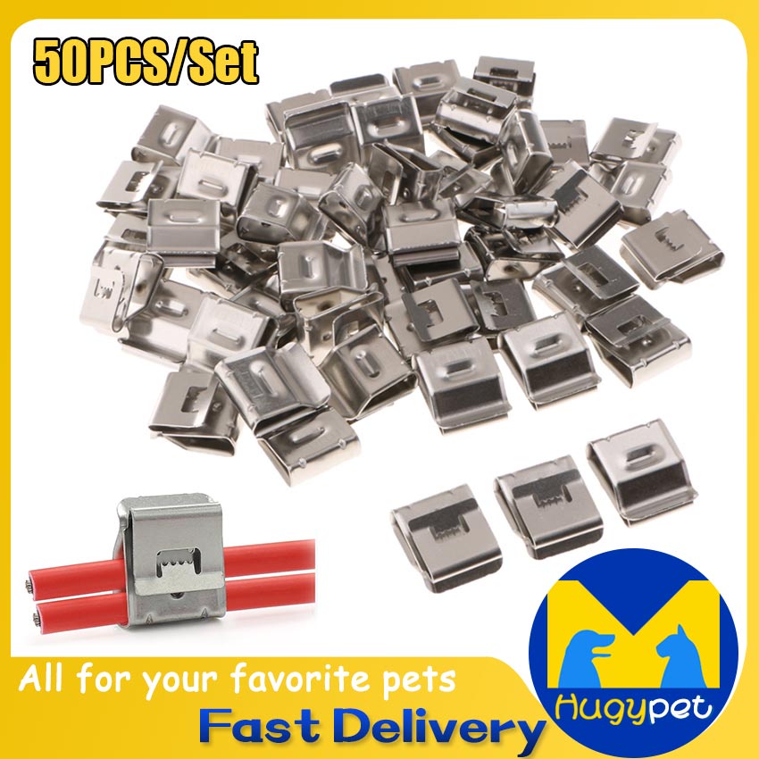 50pcs Solar Panel Cable Clip Wire Clamps Trailer Frame Stainless PV ...