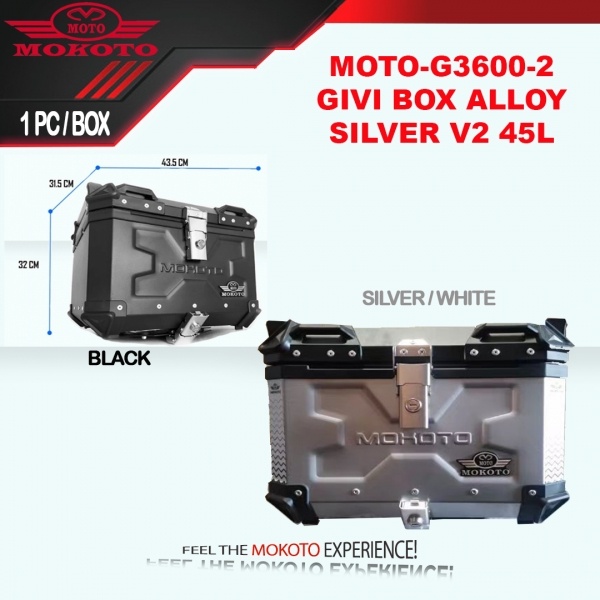 Mokoto Alloy Top Box Black & Silver - 45L | Shopee Philippines