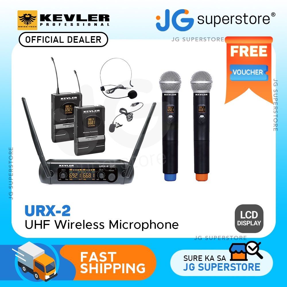 KEVLER URX-2 Series Dual UHF Beltpack Lapel / Handheld Wireless ...