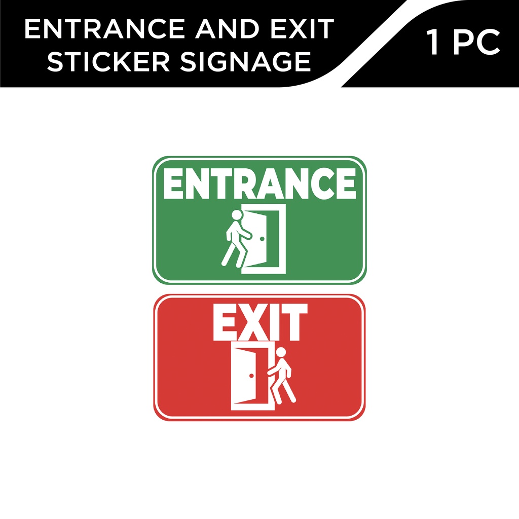 Dsign Entrance and Exit signages sticker 10X6"inches l waterproof l ...