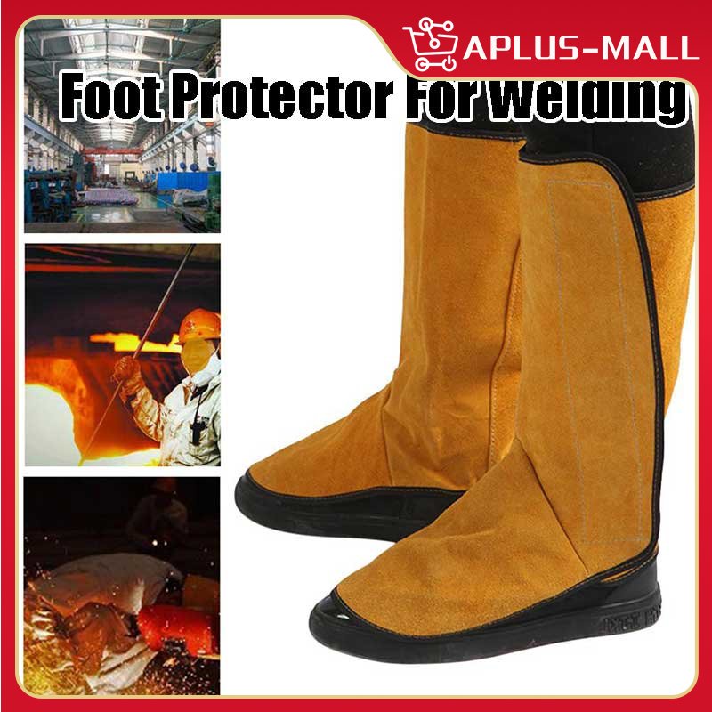Cowhide Welding Spats Welding Boot Cover Flame Resistant Welding ...
