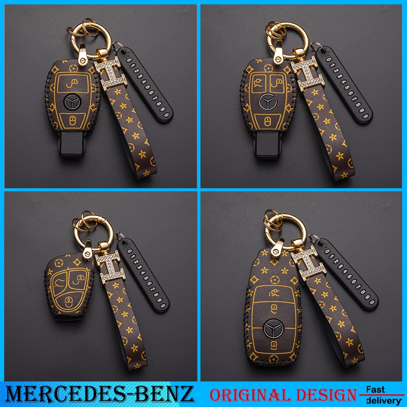 Mercedes Benz W203 W210 W211 W124 Leather Car Key case cover | Shopee ...
