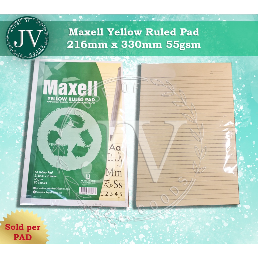 Maxell Yellow Ruled Pad | Shopee Philippines