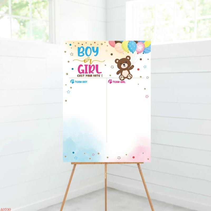 AOTOO Gender Reveal Party Baby Gender Reveal Poster with 36 Boy and ...