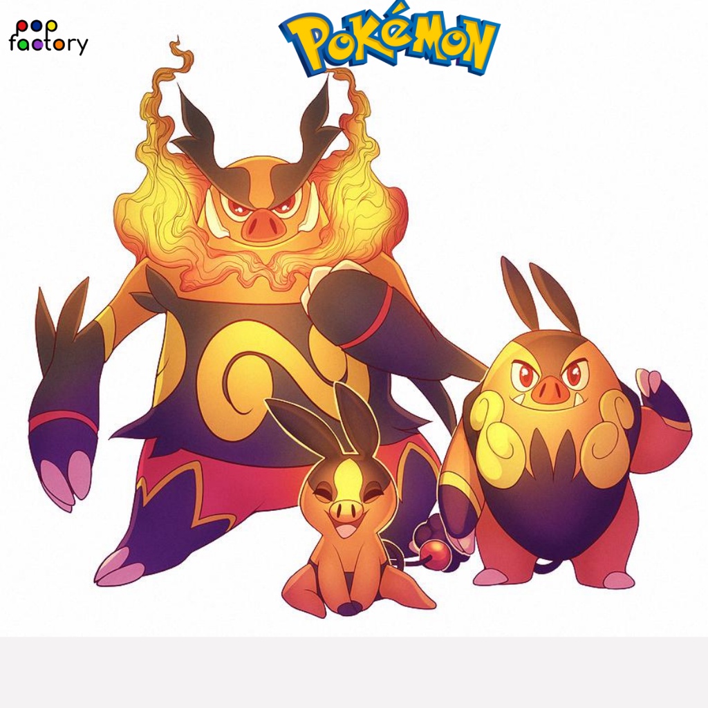 Tepig , Pignite & Emboar Pokemon Cards TCG (5th Gen STARTER Pokemon ...