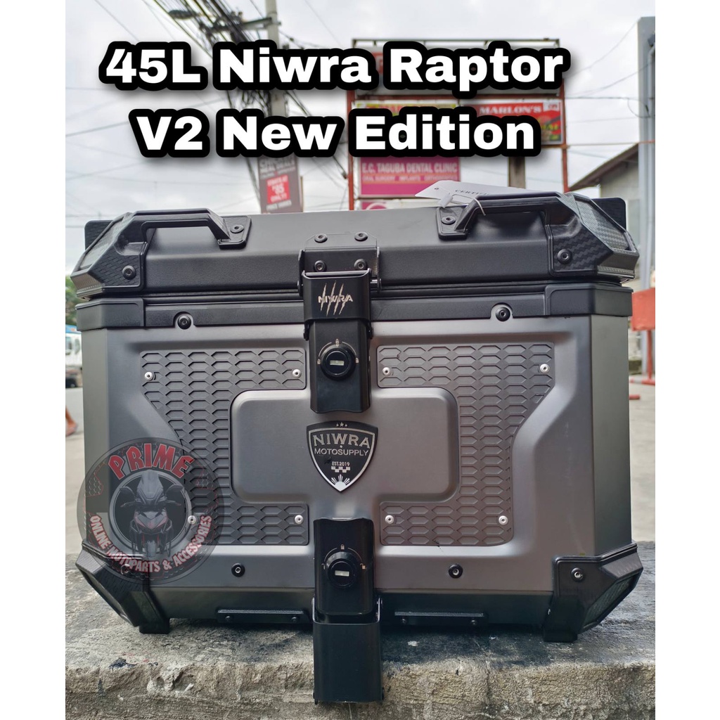 45L 55L 65L NIWRA ALLOY BOX NEW RAPTOR V2 WITH BACKREST AND BASEPLATE ...