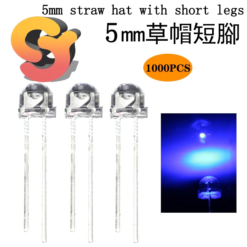[Ready Stock Wholesale] 1,000pcs LED Luminous Diode F5/5mm Straw Hat ...