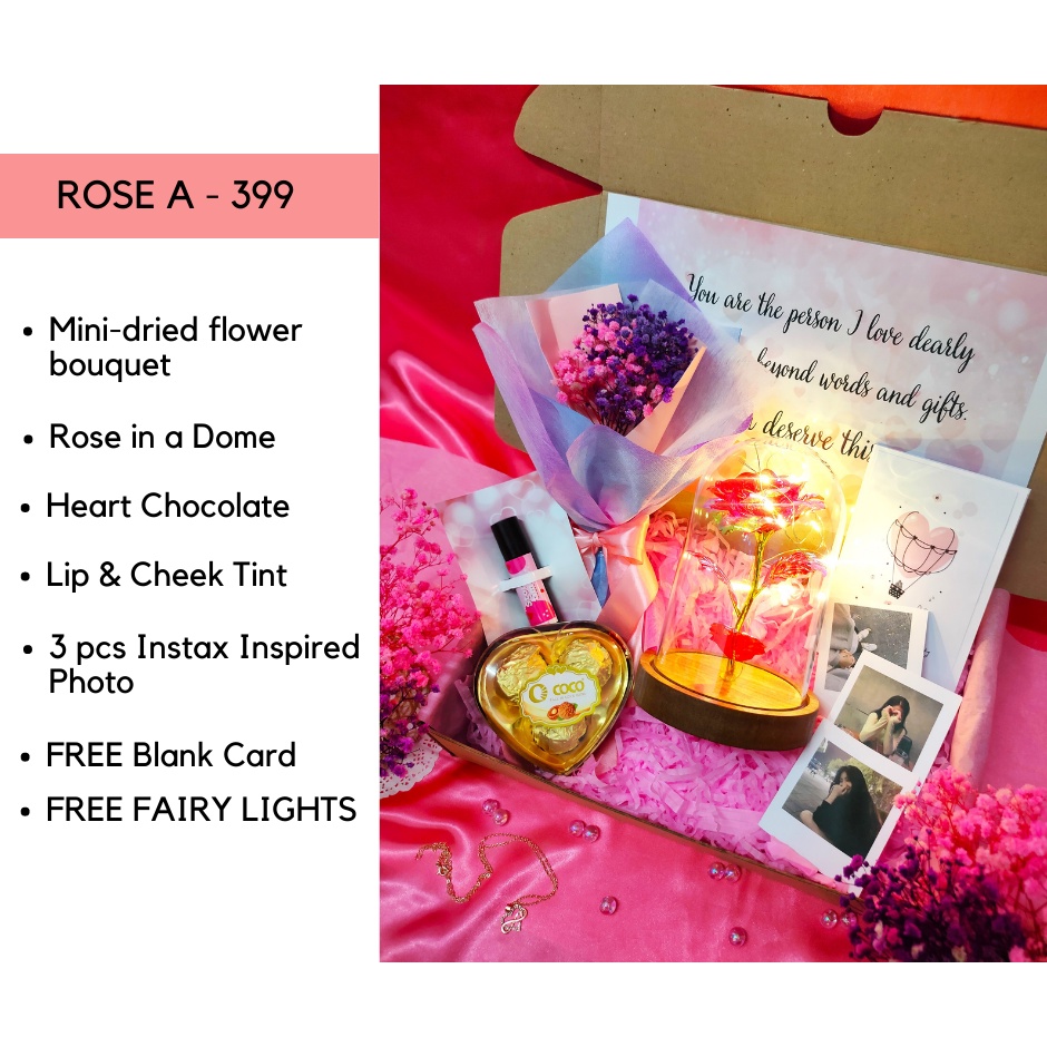 Rose in a Dome Gift Box (Anniversary/monthsary gift for girlfriend ...