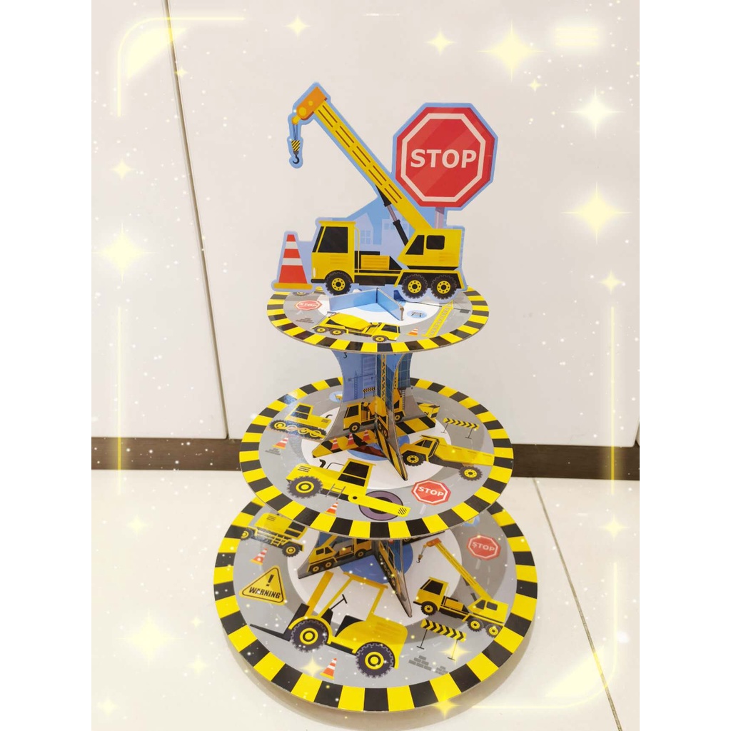 stand Traffic car truck theme Three Layers Cup cake Stand rack party ...