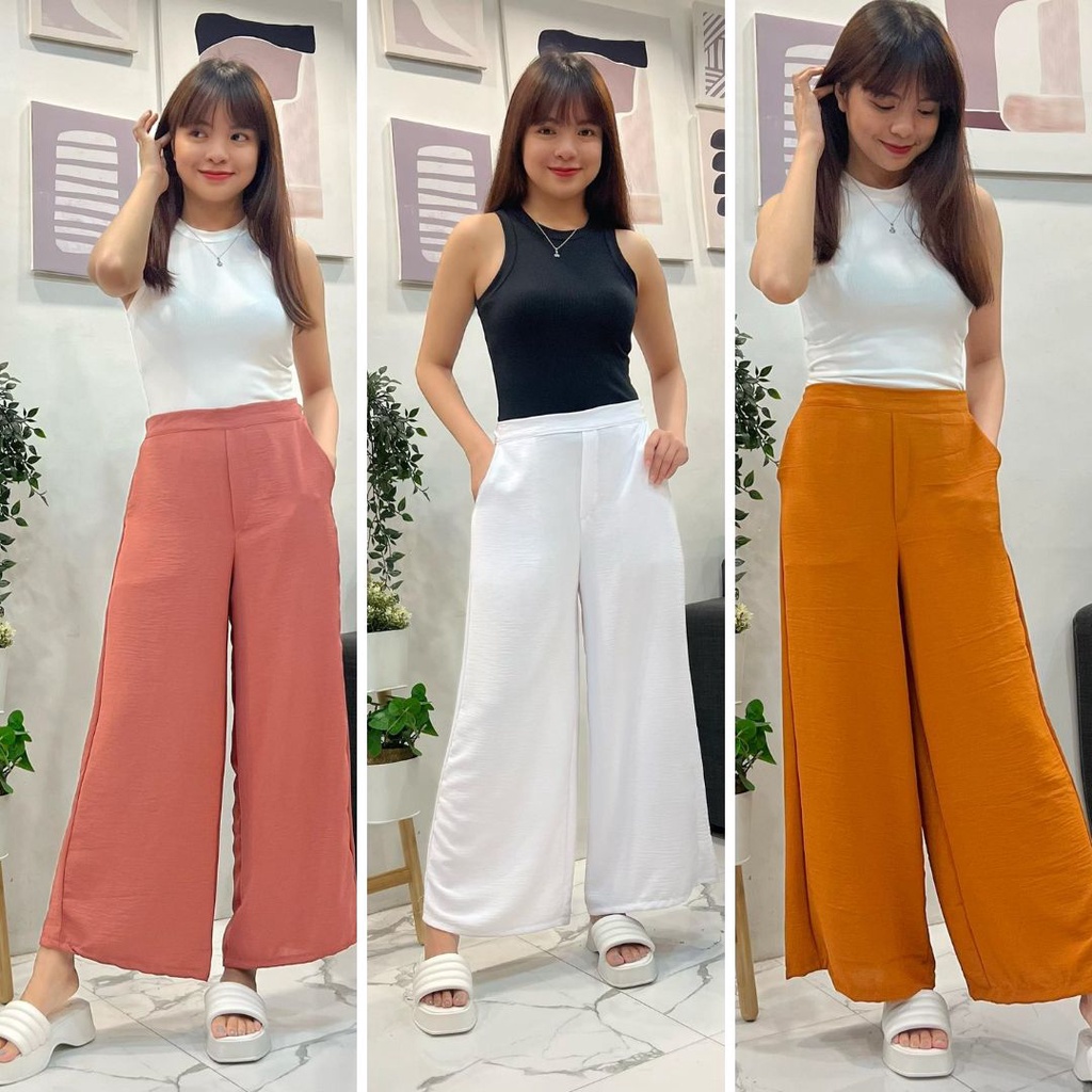 Yaree&co Clara high waisted straight pants | Shopee Philippines
