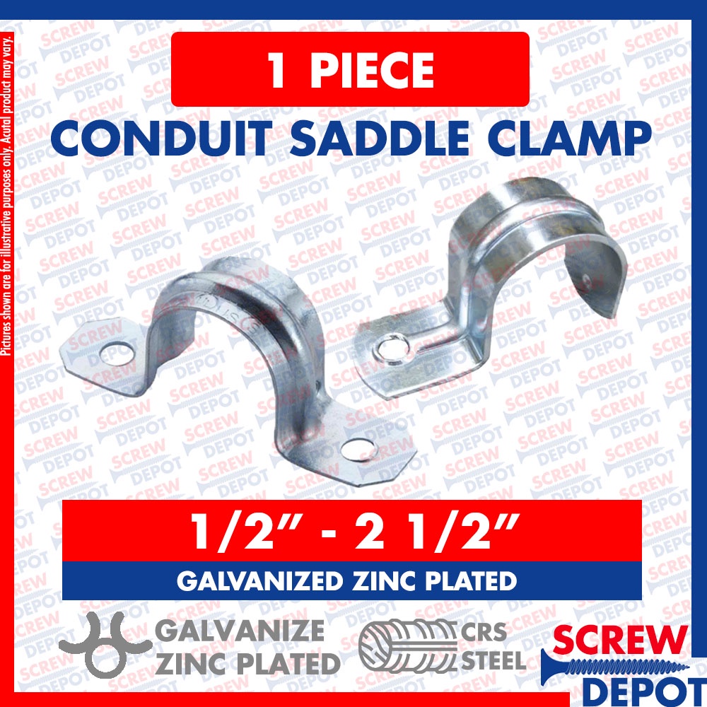 1PC Conduit Saddle Metal Clamp 1/2 , 3/4 , 1 , 1-1/4 , 1-1/2 , 2 PVC ...