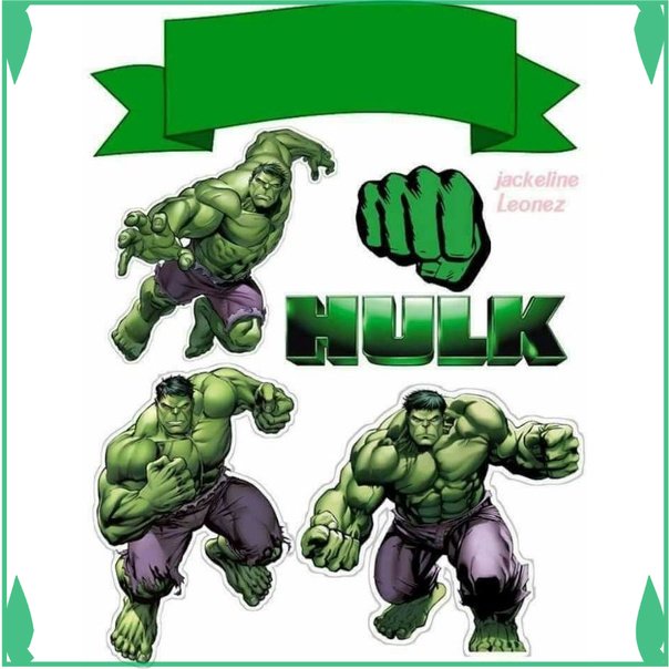 Custom cake Topper Greeting Name, Hulk character theme, birthday cake ...