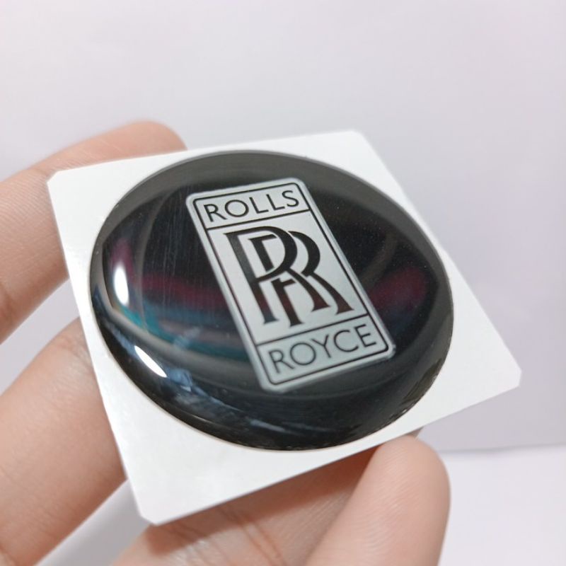 ROUND ROLLS-ROYCE Flexible resin embossed sticker Emblem | Shopee ...