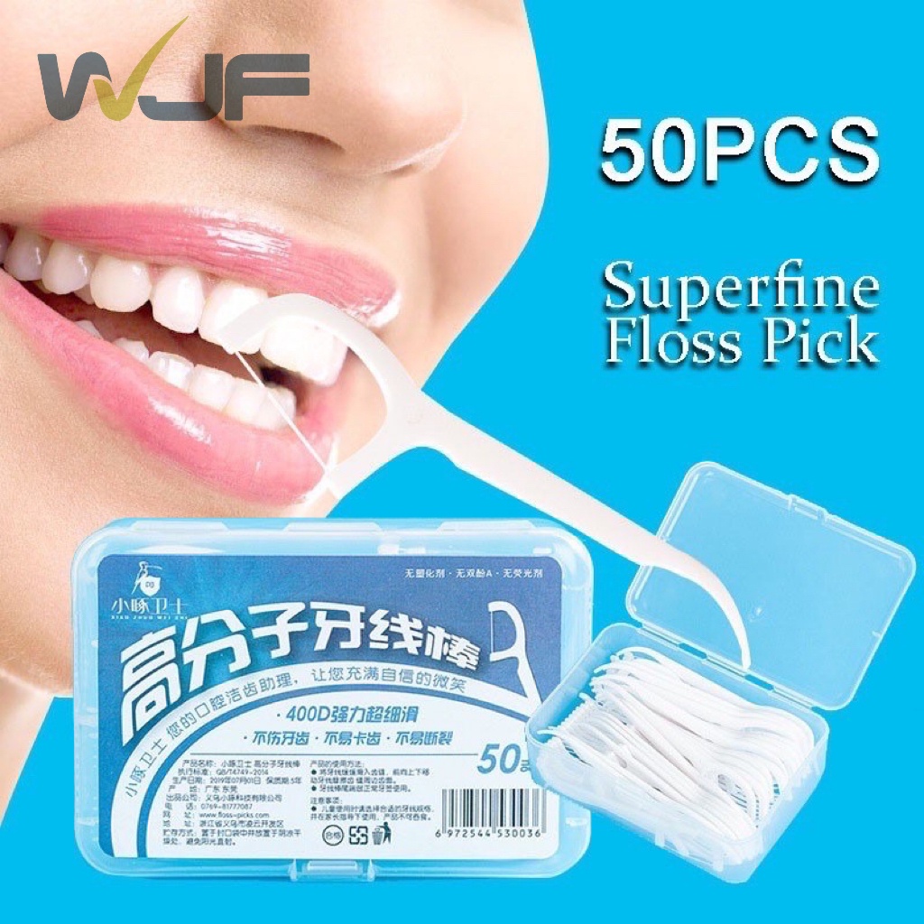 50Pcs/Set Teeth Toothpicks Stick Dental Floss Flosser Picks Tooth Clean ...