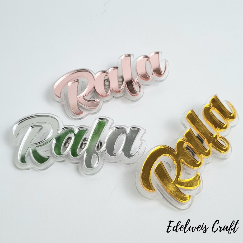 (1 Day done) Custom Name Hijab Brooch for Identification / Name Tag ...