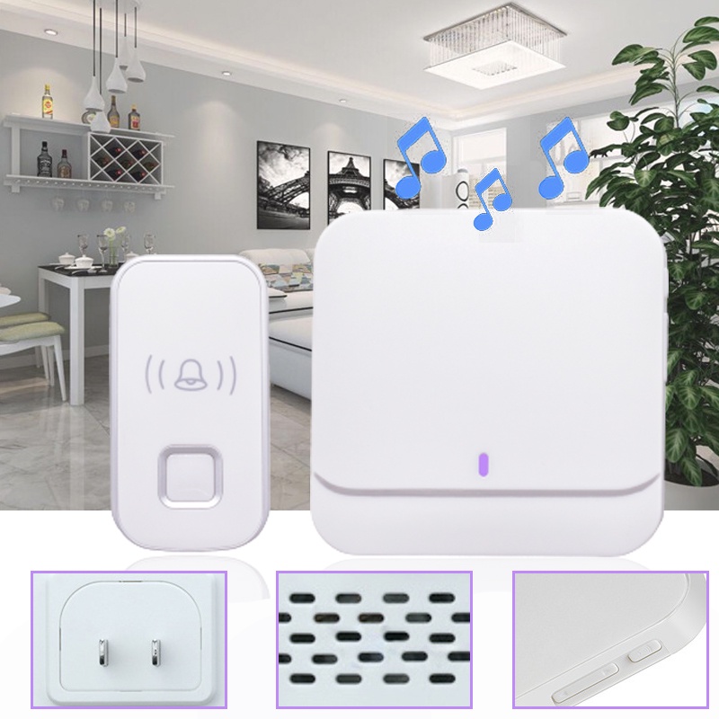 220V Plug & Play Gate Doorbell Wireless Waterproof Door Bell 300m Range ...