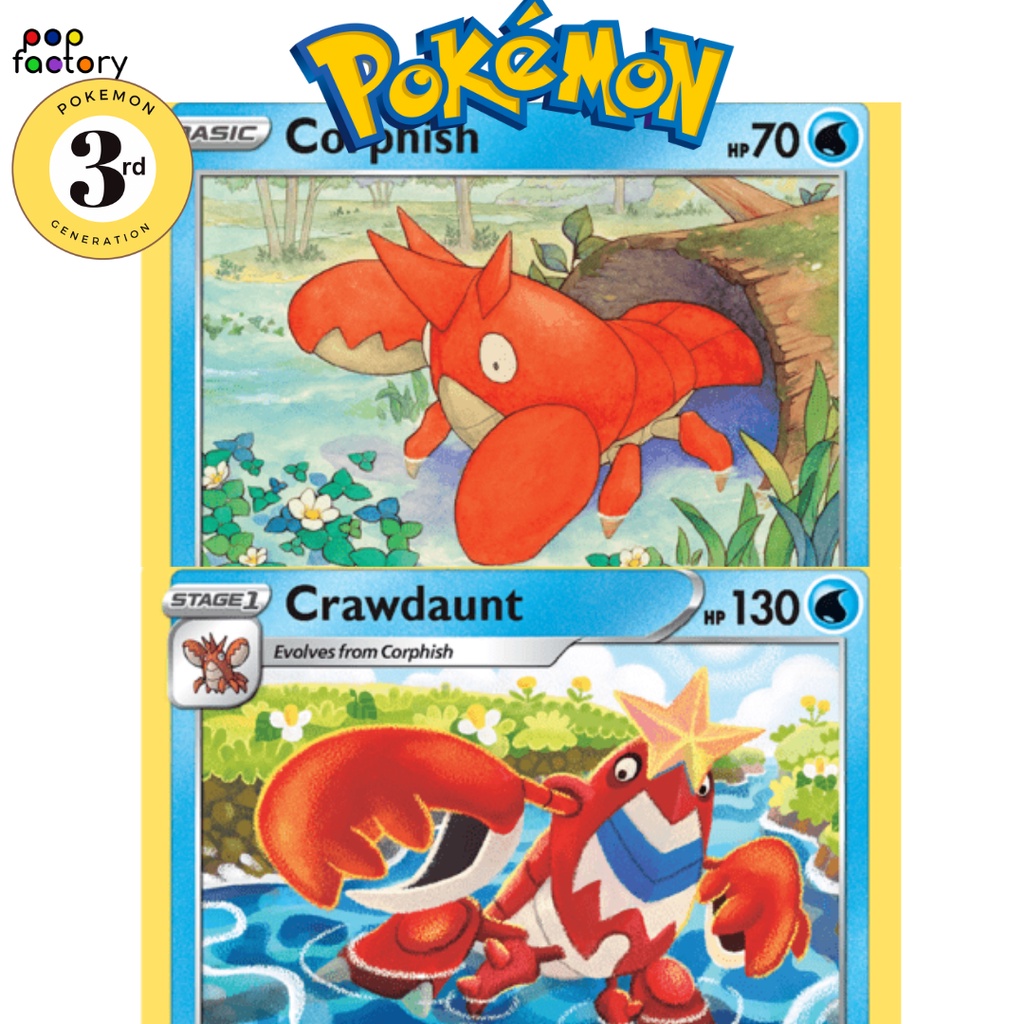 Corphish & Crawdaunt Pokemon Cards TCG (3rd Gen Pokemon) | Shopee Philippines