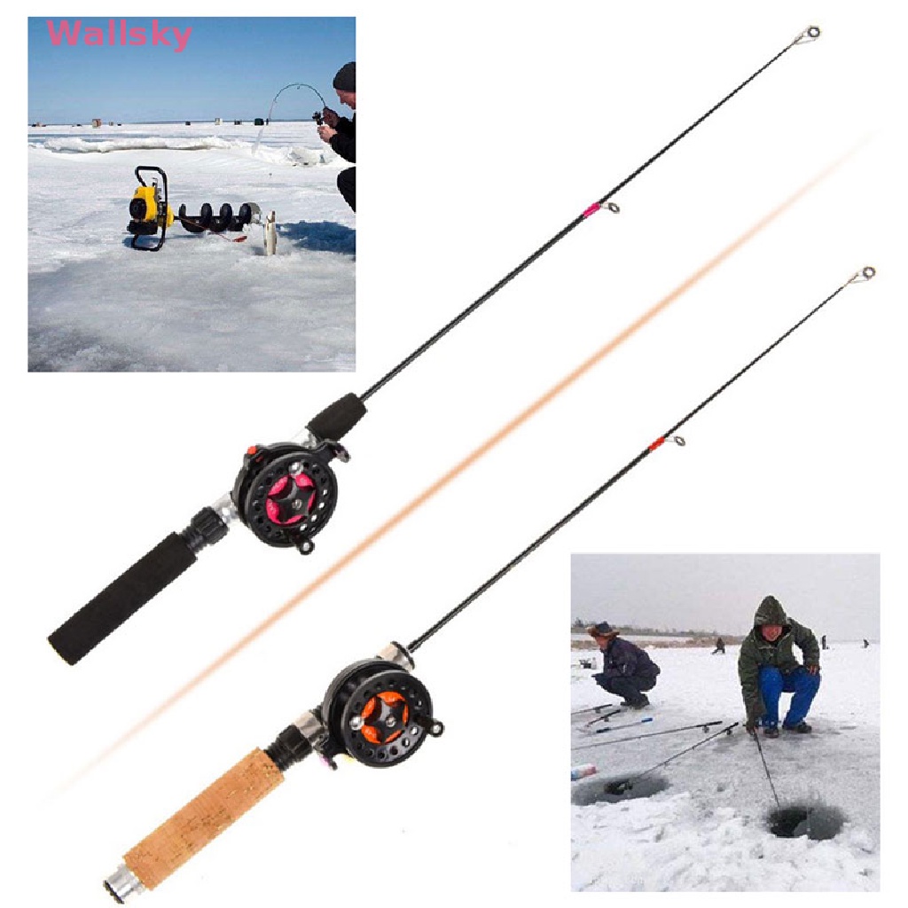 Wallsky> Ice Winter Fishing Rod Reel Kit Mini Telescopic Portable Rod ...