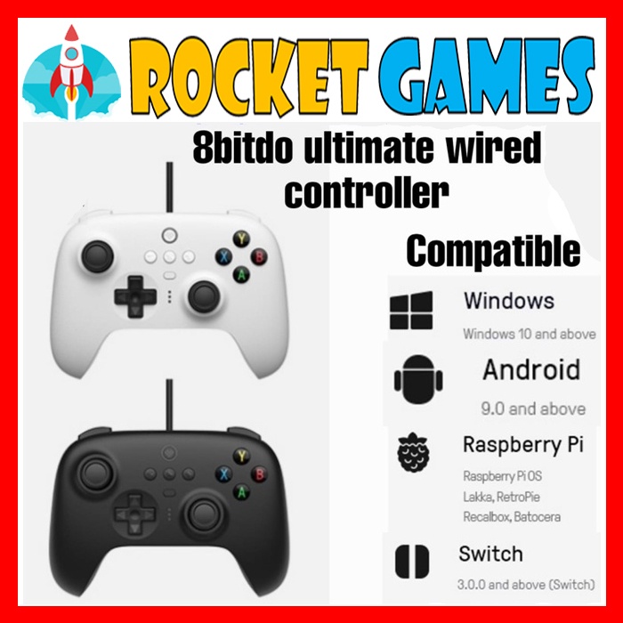 8bitdo Ultimate Wired Controller PC Windows Switch Android Raspberry | Shopee Philippines